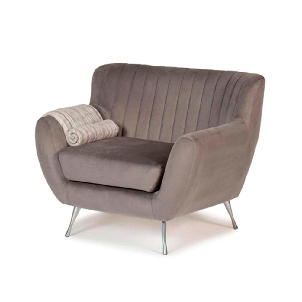 Sillón Individual Con Patas Cromadas Color Living Cirene G3 - Maxihogar